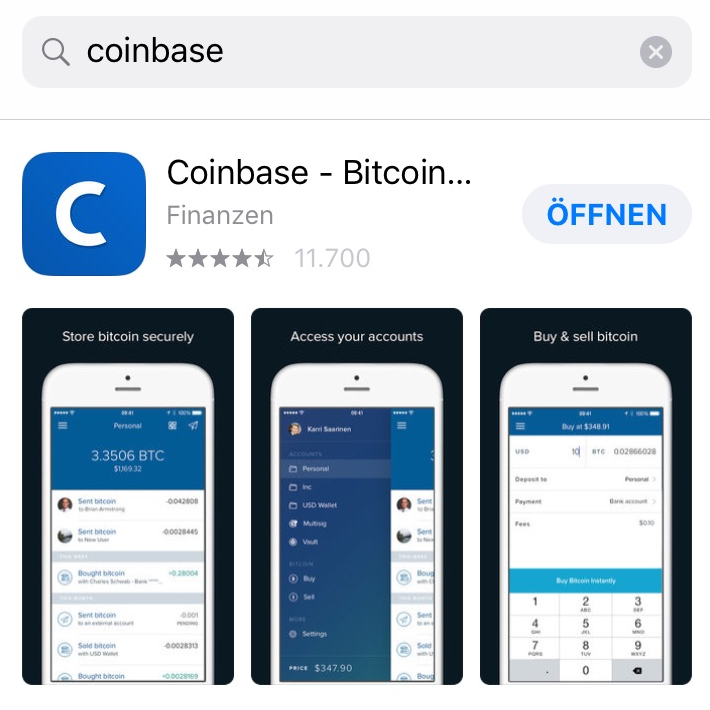 Coinbase bietet eine kombinierte Mobile Wallet und Web Wallet